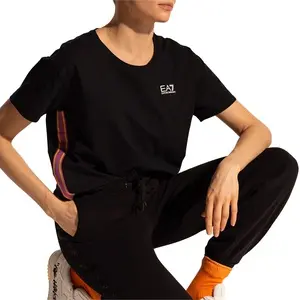 EA7 Cotton T-shirt With Logo Print