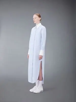 Thom Browne Striped Silk Shirt Dress