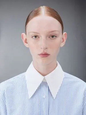 Thom Browne Striped Silk Shirt Dress