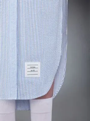 Thom Browne Striped Silk Shirt Dress