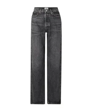 AGOLDE High Waist Straight Leg Jeans - Black