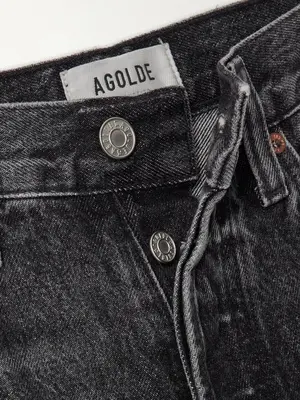 AGOLDE High Waist Straight Leg Jeans - Black