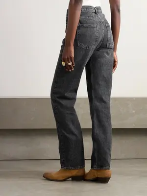 AGOLDE High Waist Straight Leg Jeans - Black