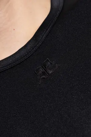 COURREGES Crewneck Football Tank Top - Black