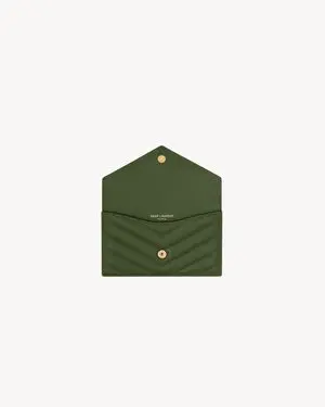 Saint Laurent Cassandre Matelass Card Case - Green