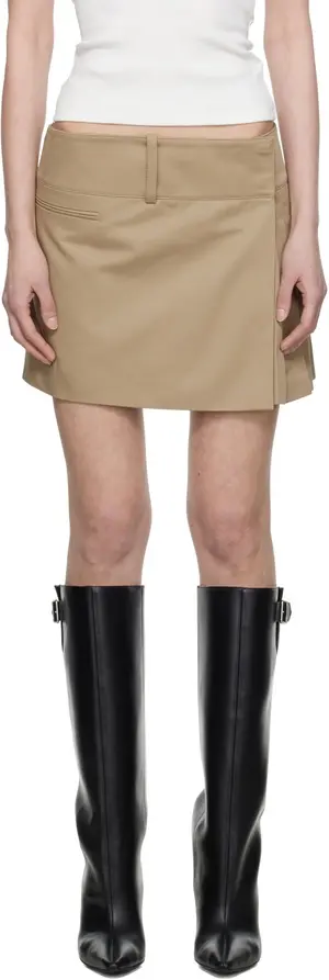 COURREGES Belted Pleated Mini Skirt
