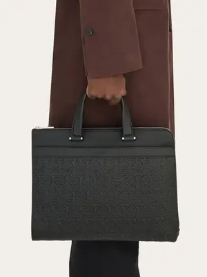 FERRAGAMO Gancini Embossed Briefcase