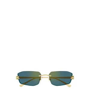 Cartier Rimless Rectangular Sunglasses - Blue