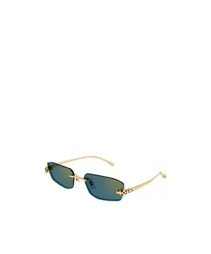 Cartier Rimless Rectangular Sunglasses - Blue