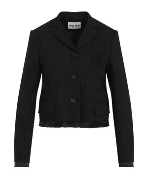 Miu Miu Pinstriped Tailored Jacket With Tassel Trims