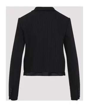Miu Miu Pinstriped Tailored Jacket With Tassel Trims
