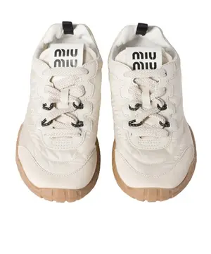 Miu Miu Lace-up Sneakers - Ivory