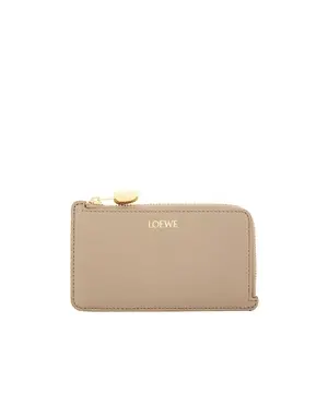 Loewe Pebble Coin Cardholder In Shiny Nappa Calfskin - Nude