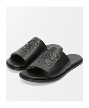 Loewe Flex Anagram Slide In Soft Calfskin - Black