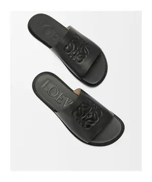Loewe Flex Anagram Slide In Soft Calfskin - Black