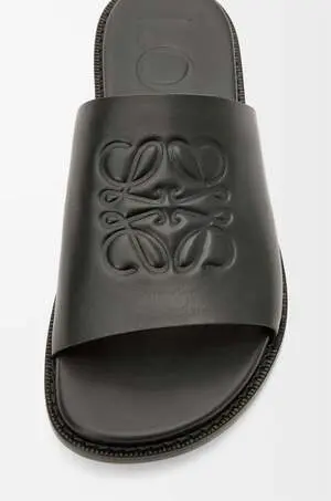 Loewe Flex Anagram Slide In Soft Calfskin - Black