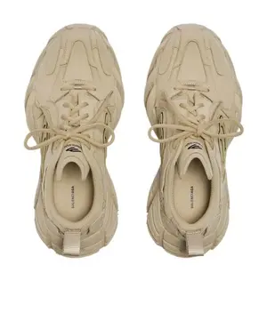 Balenciaga Monday" Lace-up Sneakers - Beige