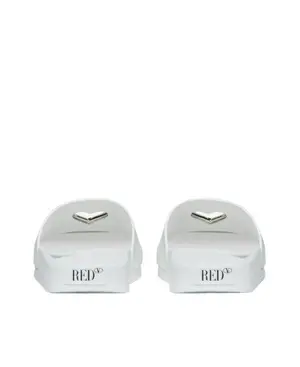 Red Valentino Open Toe Slides With Heart Detail