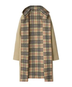 Burberry Belted Reversible Hooded Coat - Sand