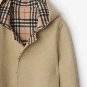 Burberry Belted Reversible Hooded Coat - Sand