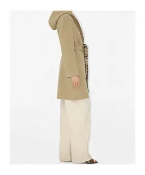 Burberry Belted Reversible Hooded Coat - Sand