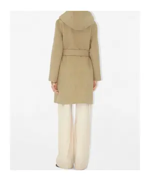 Burberry Belted Reversible Hooded Coat - Sand