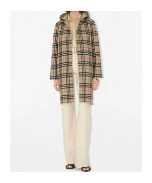 Burberry Belted Reversible Hooded Coat - Sand