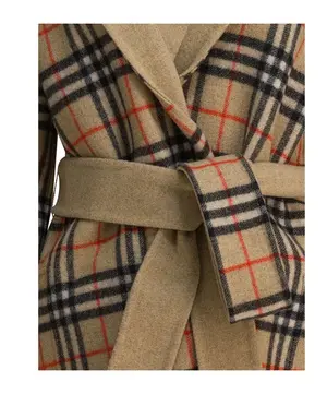 Burberry Belted Reversible Hooded Coat - Sand