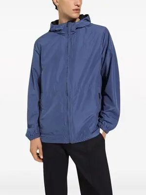 Dolce & Gabbana Reversible Logo Print Hooded Jacket - Black
