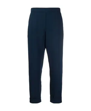 P.a.r.o.s.h Elasticated-waist Straight Leg Trousers - Black