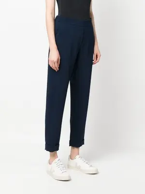 P.a.r.o.s.h Elasticated-waist Straight Leg Trousers - Black