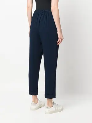 P.a.r.o.s.h Elasticated-waist Straight Leg Trousers - Black