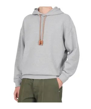 Loewe Long-sleeved Drawstring Hoodie - Grey