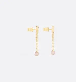 Dior Cd Chain Drop Earrings With Pearl