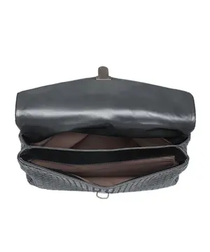 Bottega Veneta Intrecciato Weave Briefcase - Black