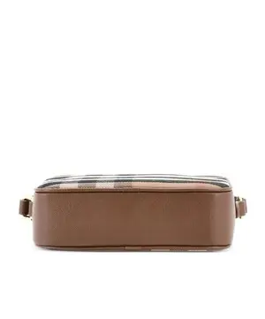 Burberry House Check Canvas Small Camera Bag - Brown