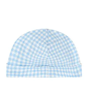 Polo Ralph Lauren Gingham Plaid Footed Jumpsuit And Hat Set