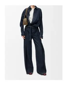 Loewe Draped Denim Shirt With Engraved D-rings