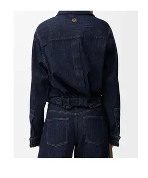 Loewe Draped Denim Shirt With Engraved D-rings