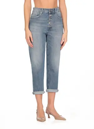 DONDUP Jewel Button Straight-leg Jeans - Blue