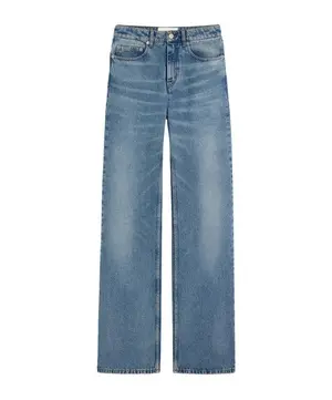 AMI Paris Flared Fit Jeans With Logo Patch - Blue