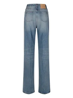 AMI Paris Flared Fit Jeans With Logo Patch - Blue