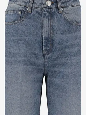 AMI Paris Flared Fit Jeans With Logo Patch - Blue