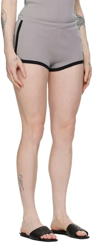 COURREGES Contrast Trim Mini Shorts - Gray
