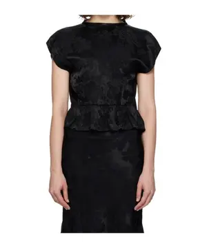 MAISON MARGIELA Floral Brocade Peplum Blouse