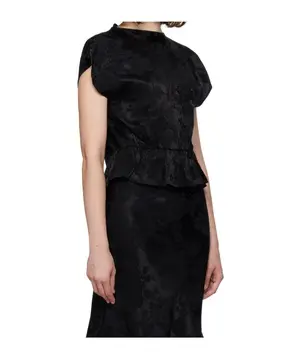 MAISON MARGIELA Floral Brocade Peplum Blouse