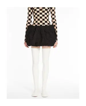 Sportmax Jacquard Geometric Ruched Puffball Mini Skirt