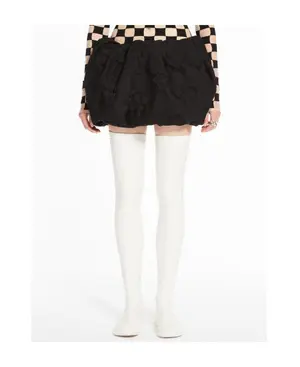 Sportmax Jacquard Geometric Ruched Puffball Mini Skirt