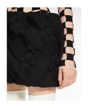 Sportmax Jacquard Geometric Ruched Puffball Mini Skirt