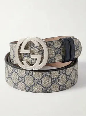 Gucci Gucci GG Supreme Monogram Belt With Interlocking Buckle Gray